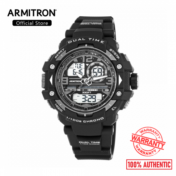 Armitron Dual Black Resin Bracelet Analog-Digital Watch AR-20/5062BLK ...