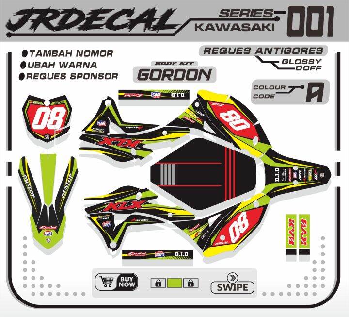 (BISA COD) DEKAL STICKER KLX GORDON CUSTOM VARIASI SIMPLE KEREN ...