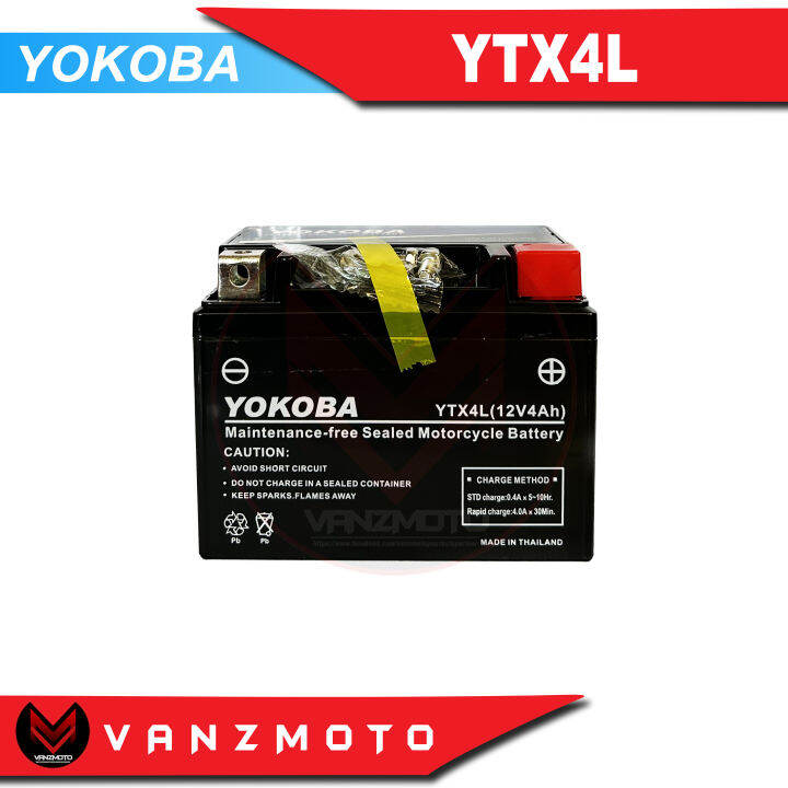 Yokoba YTX4L / YTX4L-BS (YTZ4V, MF4L-B, GTZ5S, XLTZ4) Motorcycle ...