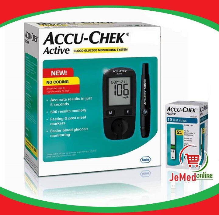 Accu Chek Active Blood Glucose Monitor Glucometer Machine Accu-Chek ...