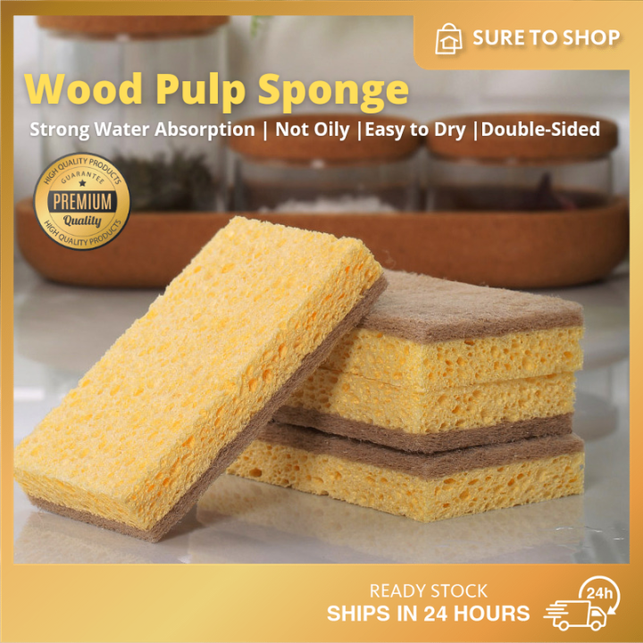 Wood Pulp Sponge Dishwashing Sponge Natural Wood Pulp Cotton Scouring ...