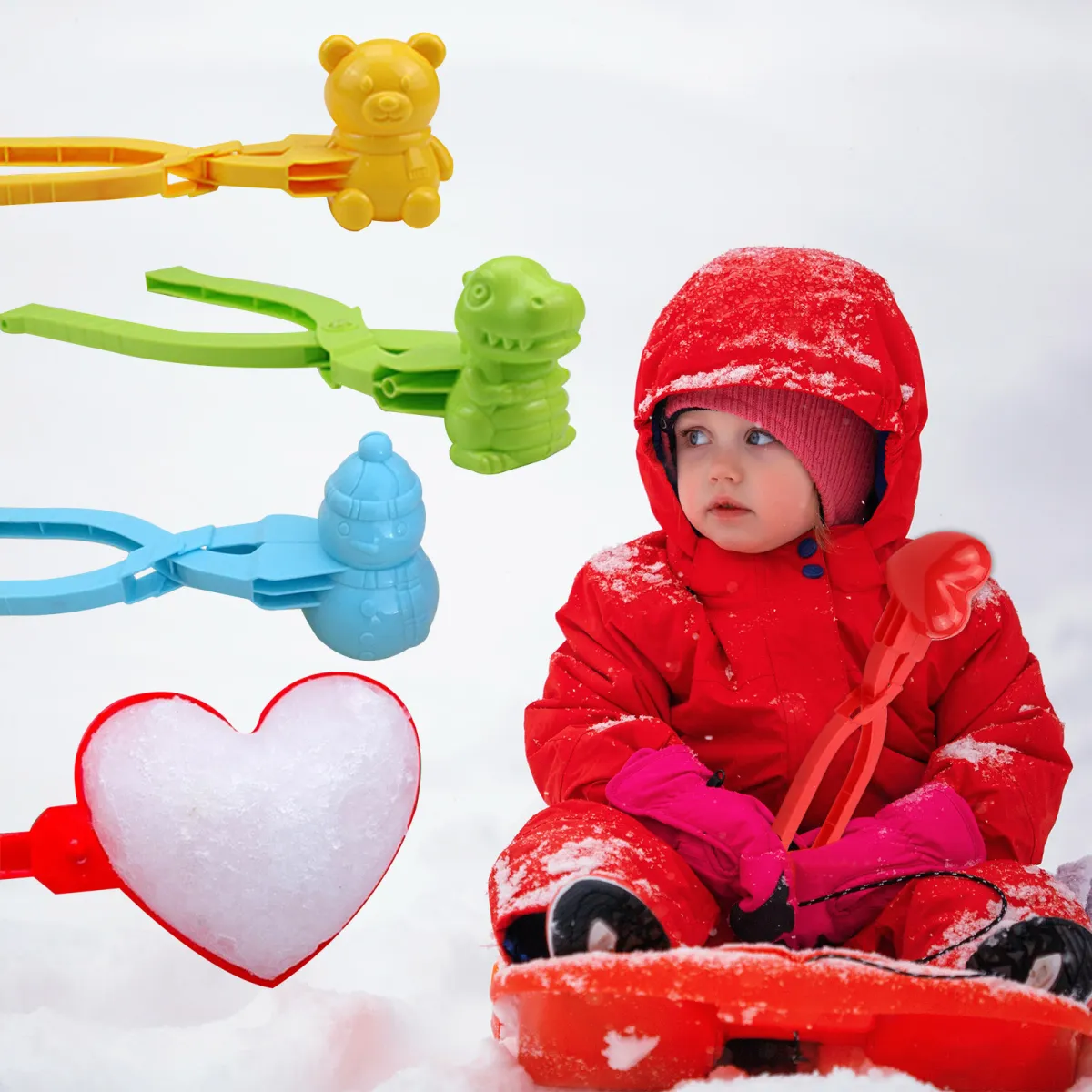 1pcs Snowman Duck Dinosaur Shape Snowball Maker Clip Tong Kid Winter ...