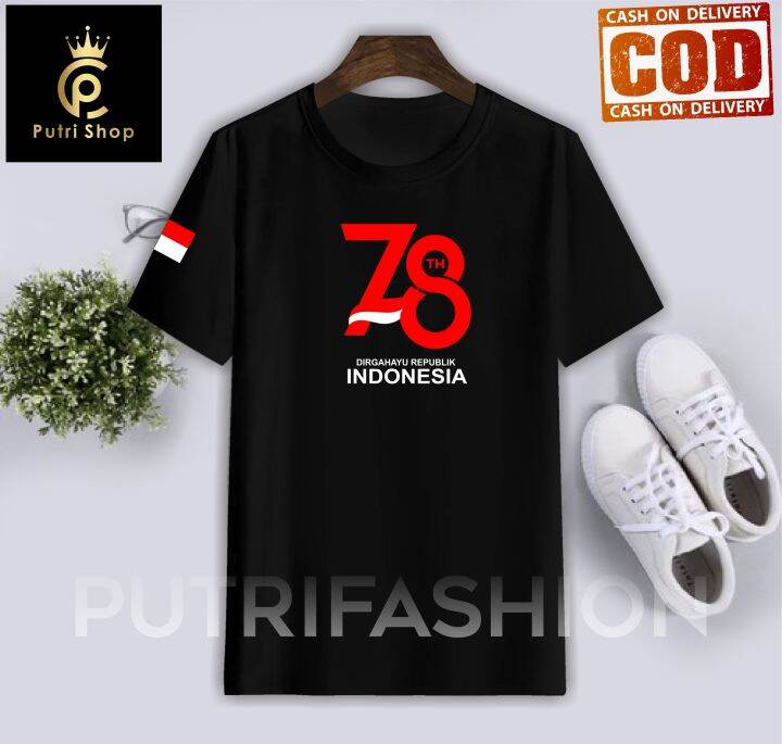 kaos kemerdekaan HUT RI 78 th kaos indonesia merdeka /kaos agustusan 2022/real picture bahan ...