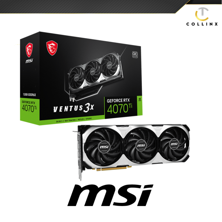 RTX MSI 4070TI VENTUS 3X OC Graphics Card | 12GB GDDR6X Nvidia ...