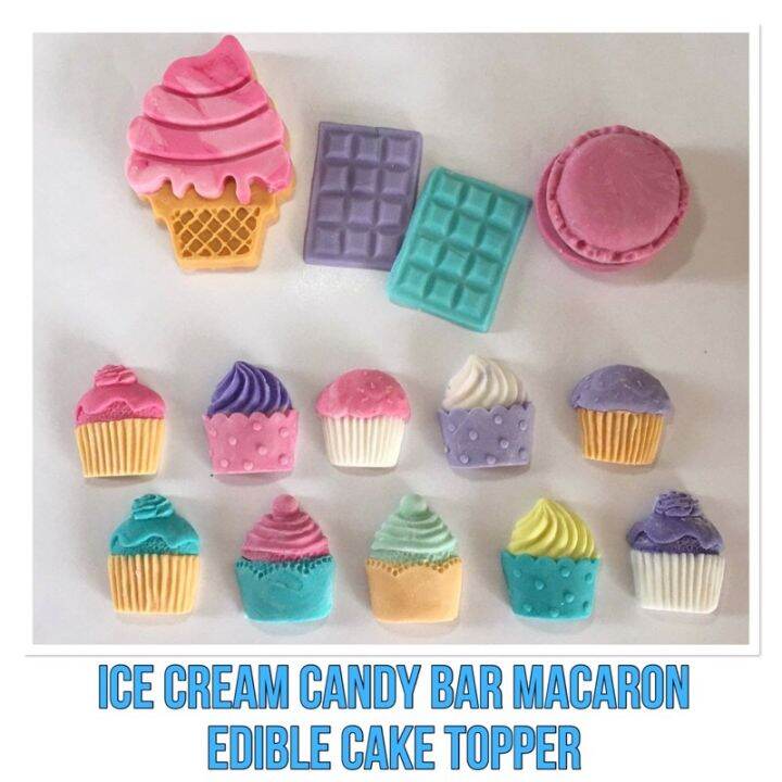 ☸Ice Cream Candy Bar Macaron Edible Cake Topper | Lazada PH