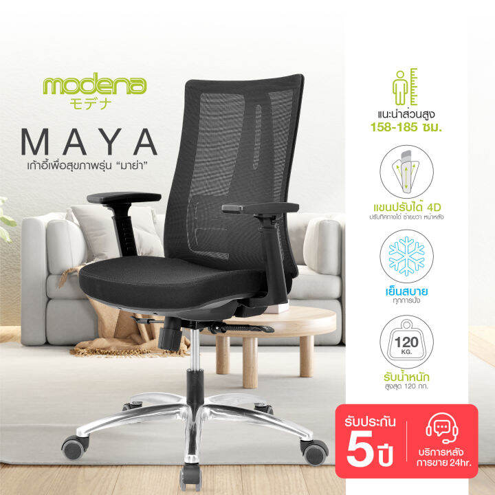 [สามารถออก E-TAX ลดหย่อนภาษีได้] Modena เก้าอี้เพื่อสุขภาพ รุ่น Maya - Lumbar support รองรับหลัง ...