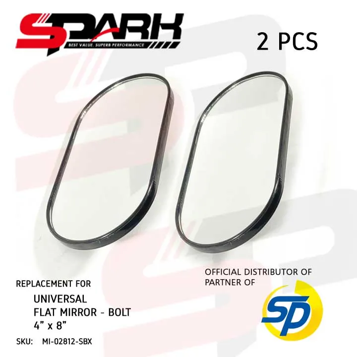 Flat Side Mirror Universal Type Oval Bolt Type 4"x8" (2 PCS) | Lazada PH