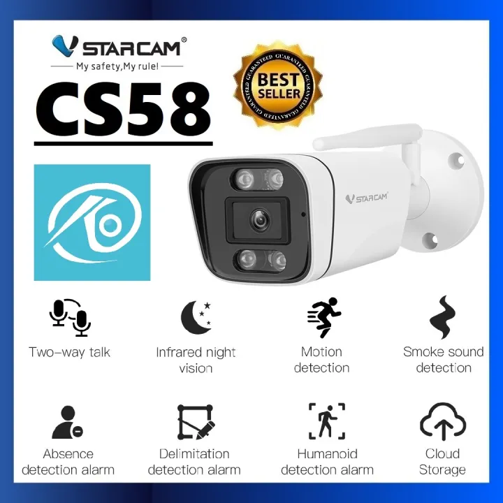 VSTARCAM】CS58 SUPER HD 1296P 3.0MegaPixel H.264+ WiFi iP Camera กล้องวงจรปิด | Lazada.co.th