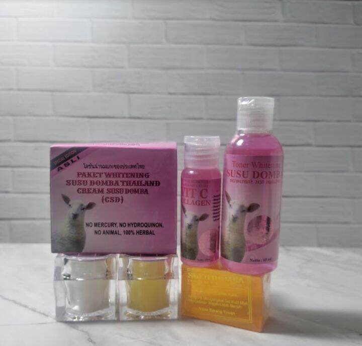 Paket Cream Susu Domba 5in1 Mini / Toner Serum Collagen With Vit C Krim ...