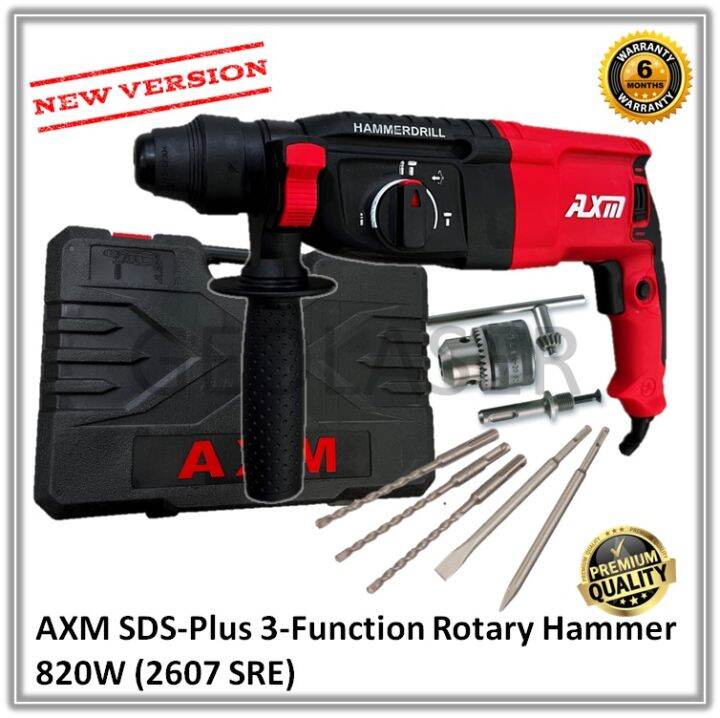 AXM 26mm 820w Powerful Rotary Hammer Drill With Free Accessories (New ...