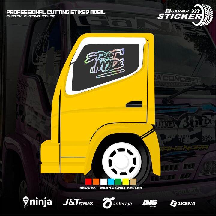 Stiker kaca truk canter giga cutting stiker variasi kaca samping truk ...