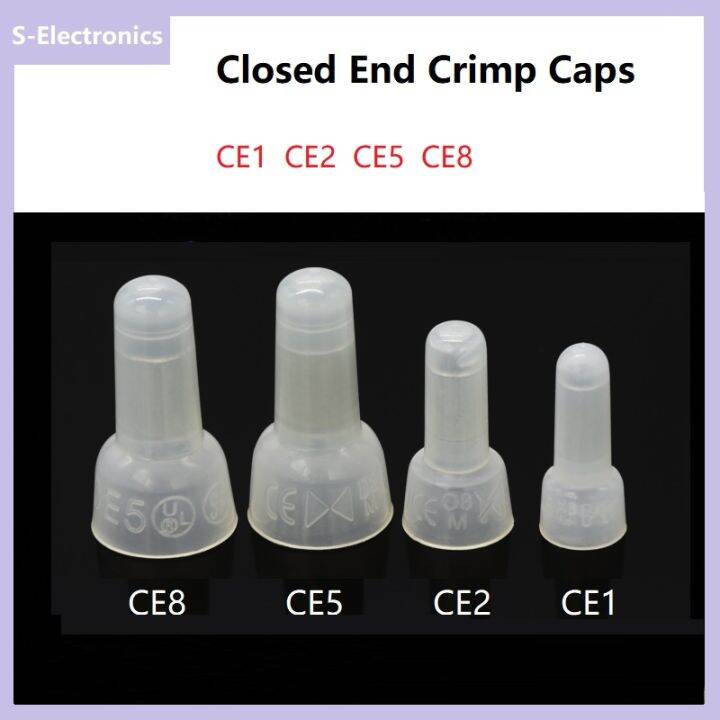 50Pcs Cable End CE1 CE2 CE5 CE8 Closed End Crimp Caps Electrical Wire ...