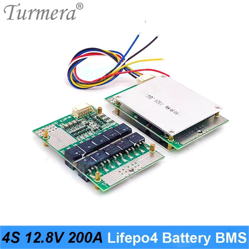 Turmera 12.8V 4S 200A BMS Protection Board with 1.2A 3A 6A Active ...