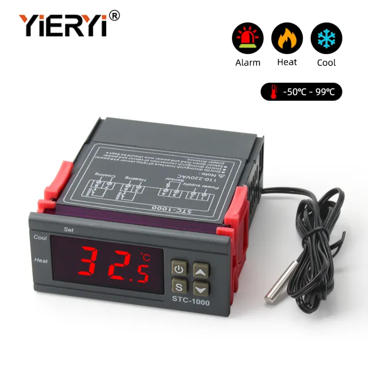 Yieryi Digital Temperature Controller Thermostat Thermoregulator incubator Relay LED 10A Heating ...