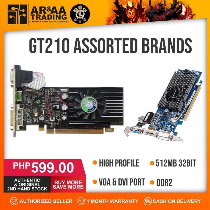 Video Card 512mb 32bit GT210 High Profile♞ | Lazada PH