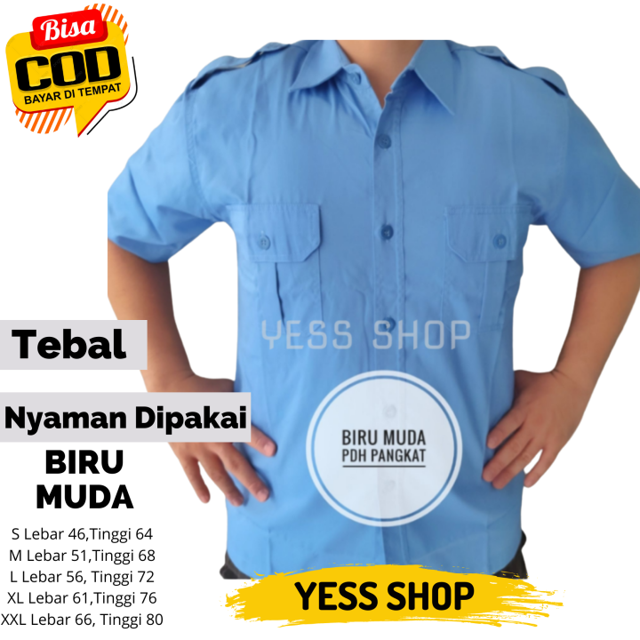 Promo Seragam Baju Biru Muda Pangkat Kemeja Pendek Trans Net TV PDH PDL ...