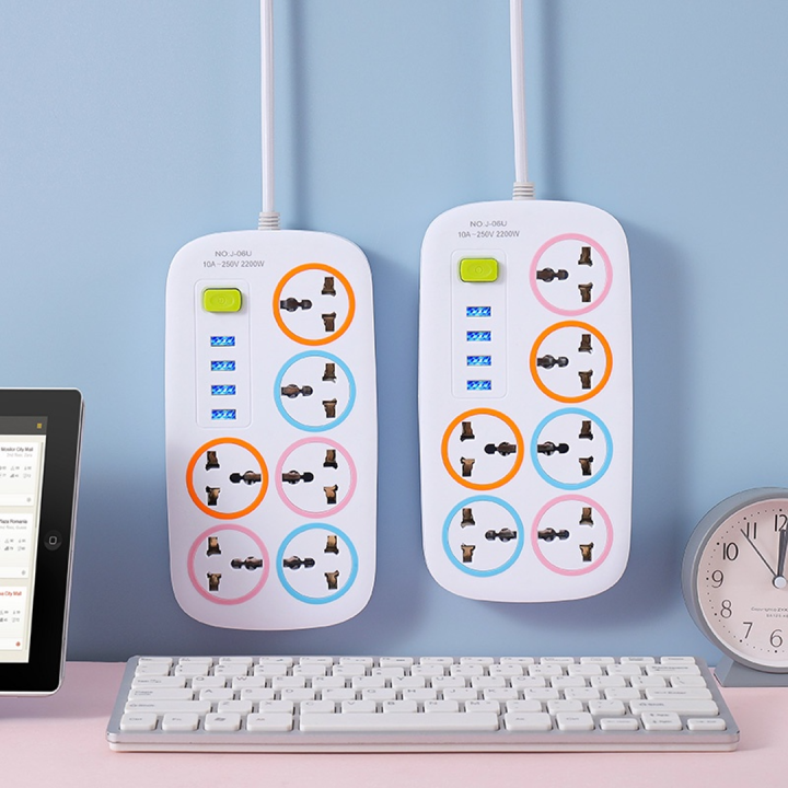 Colorful Series Extension Board - Universal Outlet Multi Plug Colorful ...