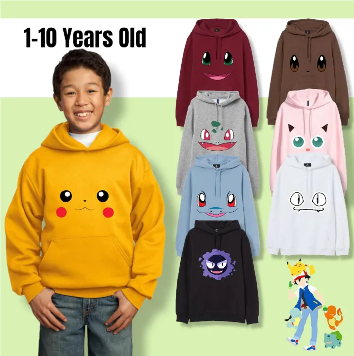 kids hoodie jacket pokemon pikachu 1-15 years old for boys girls sweat ...