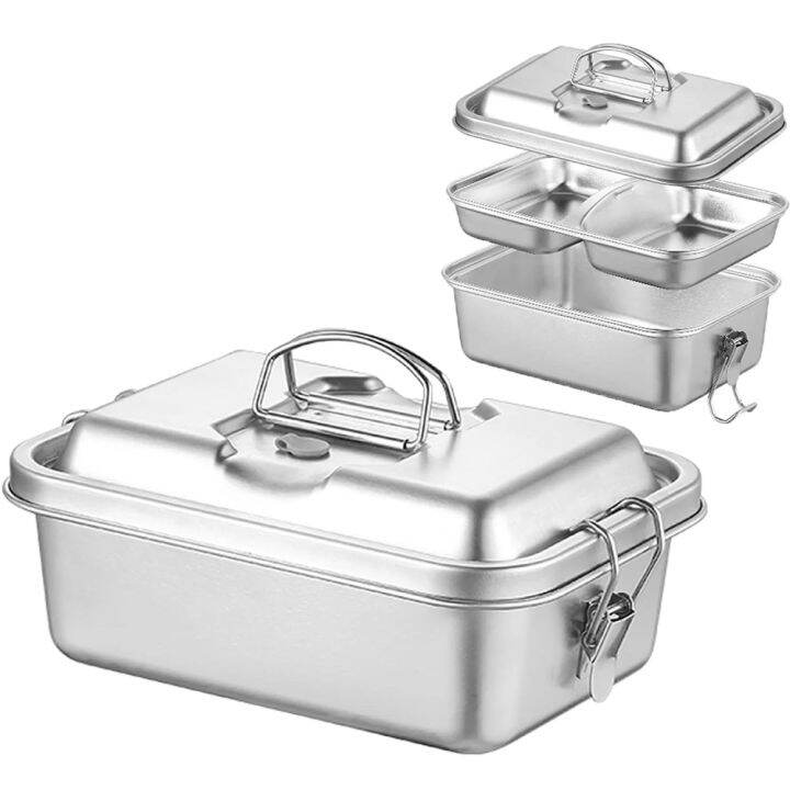 SUS 304 STAINLESS STEEL RECTANGULAR LUNCH BOX BENTO BOX 1800 ML | Lazada