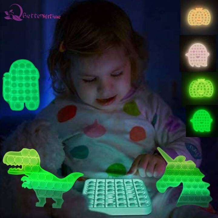 【pop it glow in the dark 】 Luminous Big Size Pop It Fidget Toy Push ...