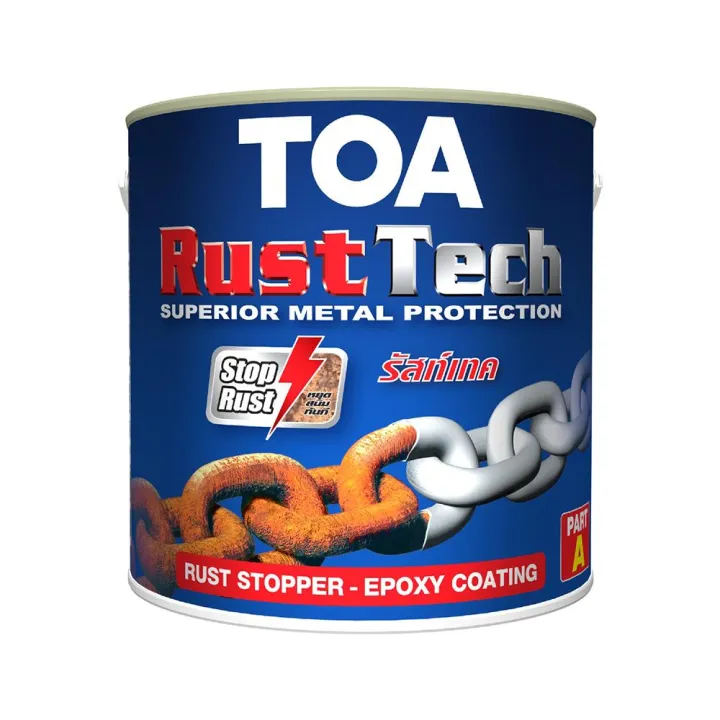 สีรองพื้นโลหะ TOA RUST TECH A + B 1/4 แกลลอน สีเทาMETAL PRIMER TOA RUST ...