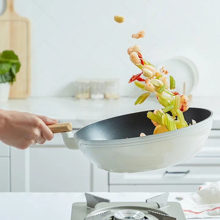 Cook Huang non-stick wok home cooking pot pan induction cooker cooking ...