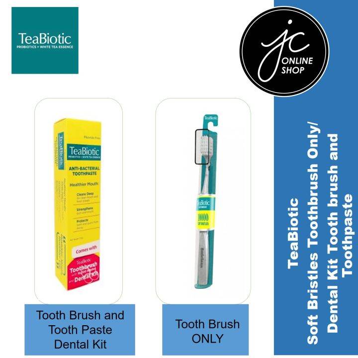 TeaBiotic Soft Bristles Toothbrush/ Probiotic + White Tea Essence Anti ...