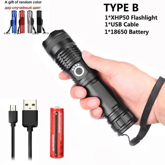 SoBest 90000 Lumens XLamp Xhp70.2 Most Powerful Led Flashlight Usb ...