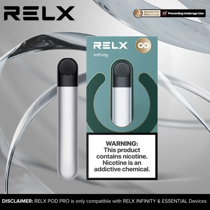 ready stock BUNDLE RELX Infinity Device SILVER + 1 Pod Pro | Lazada PH