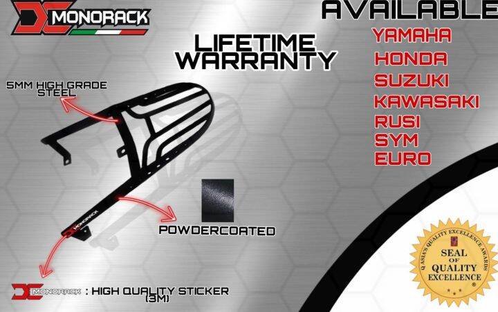 HONDA XRM / RS125 / TOPBOX BRACKET | DC MONORACK | Lazada PH