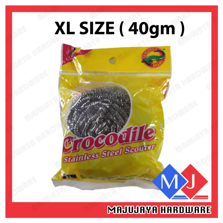 CROCODILE Stainless Steel Scourer Metallic Spiral Ball Dish Ball Bola ...