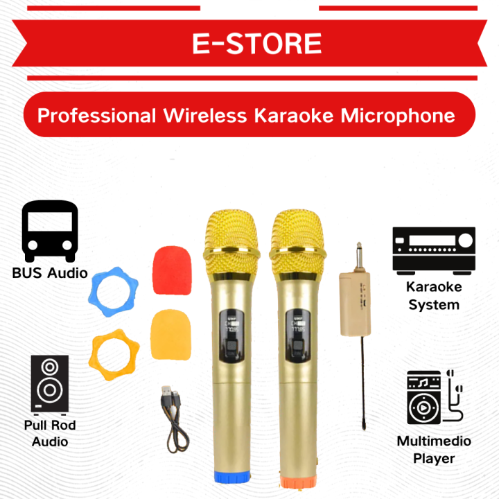 ZANSONG S28 UHF professional dual wireless KTV Handheld Gold Metal ...