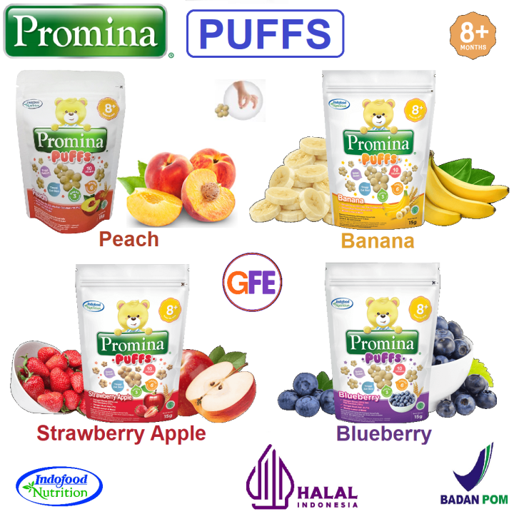 Promina Puffs Puff Snack Bayi Camilan MPASI Bergizi 15 gram | Lazada ...