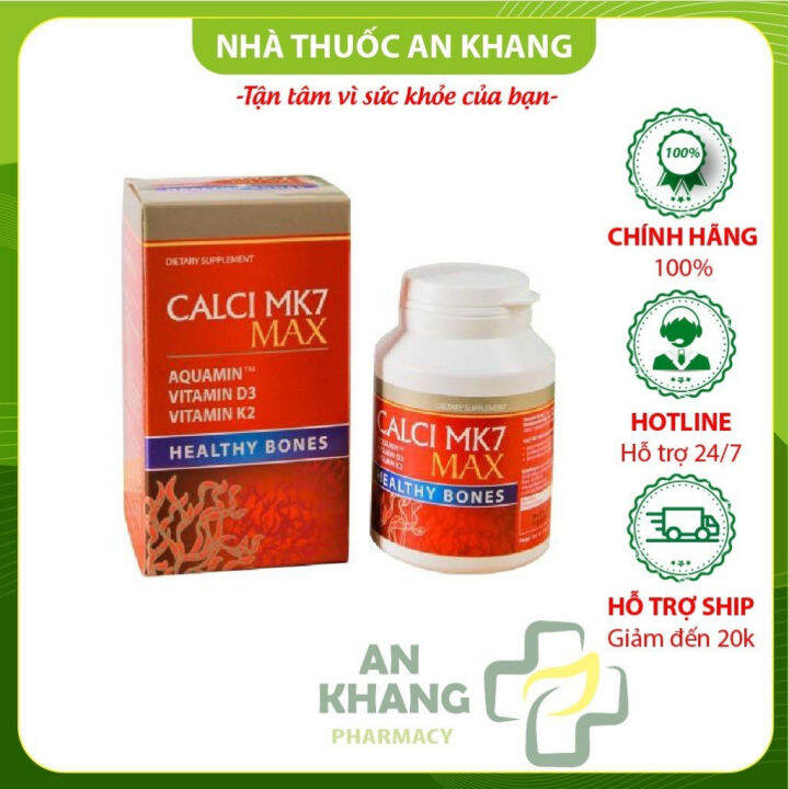 Canxi MK7 Max hộp 60 viên - Bổ sung canxi tảo đỏ tự nhiên,D3,MK7 -giúp ...