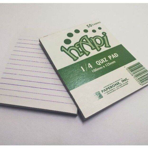 Hapi 1/4 Quiz Pad 50 Leaves 20pad/Ream | Lazada PH