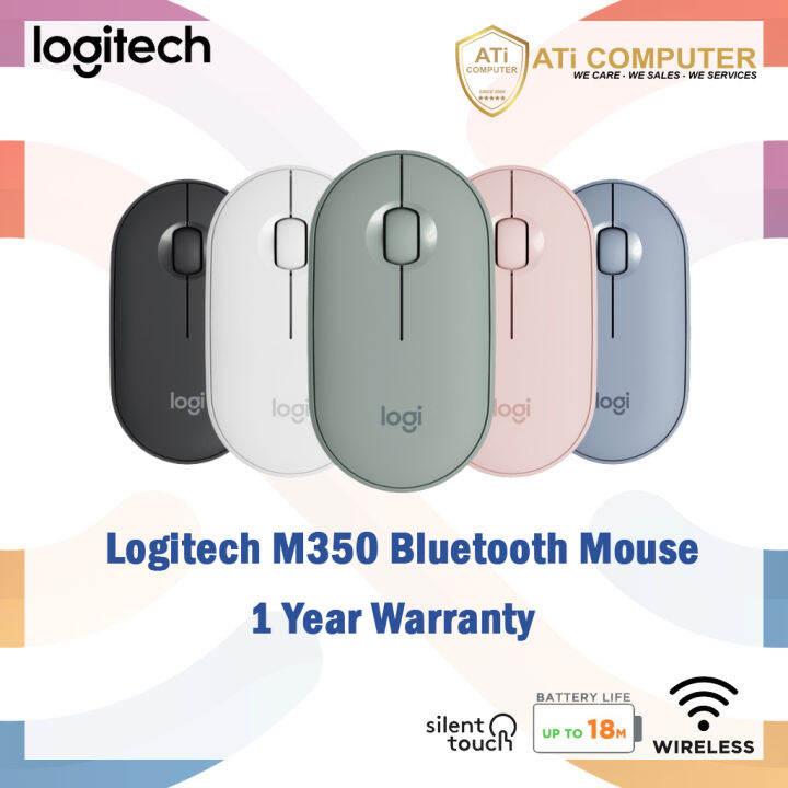 Logitech M350 Wireless Mouse PEBBLE 1000dpi 18months battery life Bluetooth | Lazada