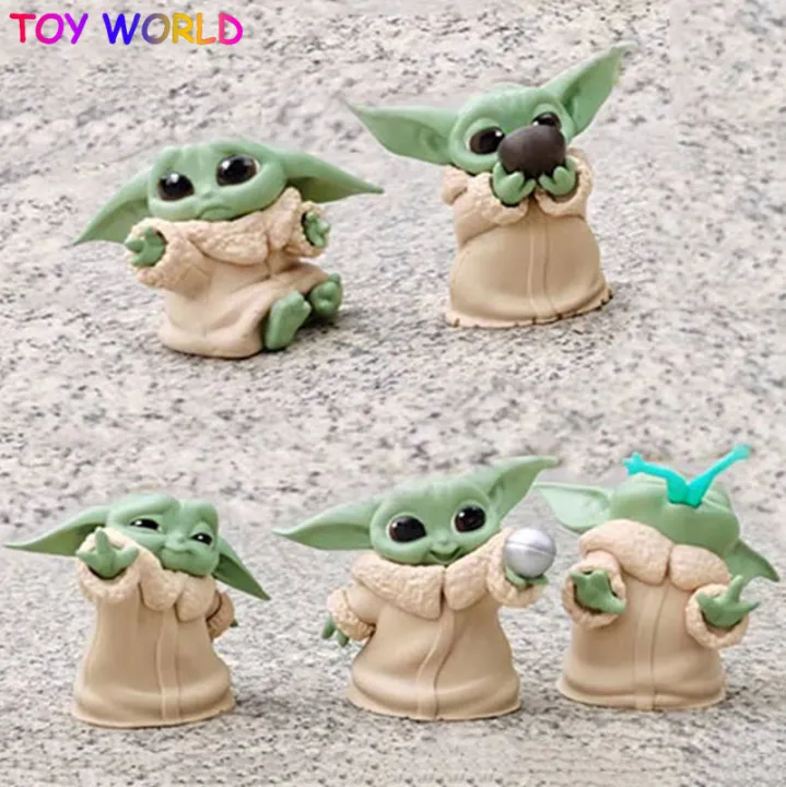 5Pcs/Set 6cm Little Baby YODA Grogu Action Figure moving Toys kingdom ...