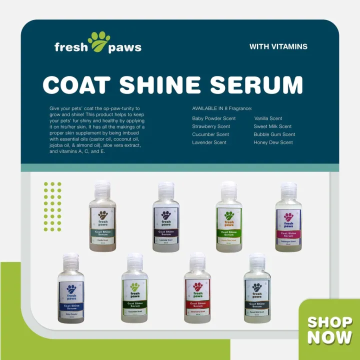 Fresh Paws Dog Cat Coat Shine Serum 60 mL (New Improved Formula ...