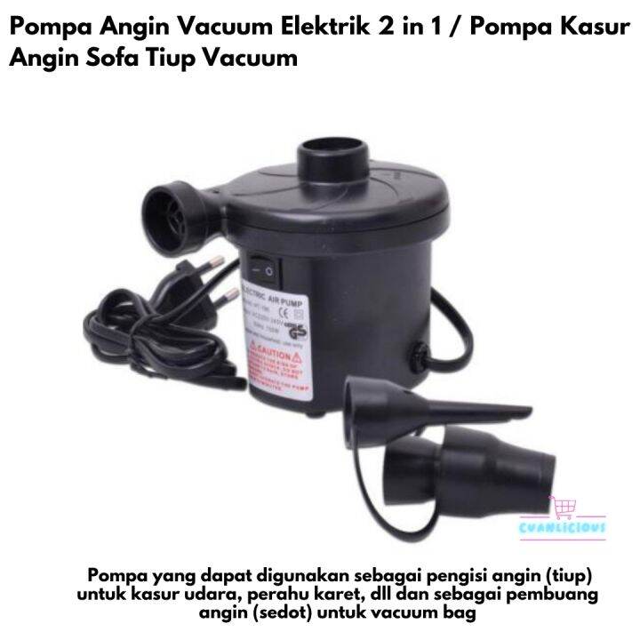Pompa Angin Vacuum Elektrik 2 in 1 / Pompa Kasur Angin Sofa Tiup Vacuum | Lazada Indonesia