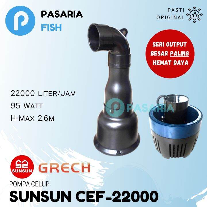 SUNSUN GRECH CEF22000 22000 Lph Pompa Celup Kolam Output Tinggi Rendah | Lazada Indonesia