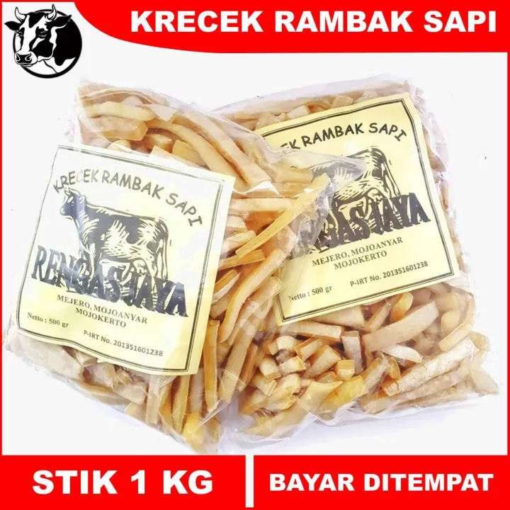 Kerupuk Krupuk Krecek Rambak Kulit Sapi Mentah 1 Kg Bentuk Stik Premium ...