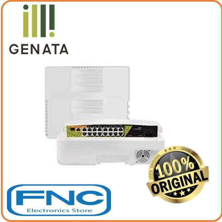 GENATA SW-GNT-P4803F6 OUTDOOR 14-PORT 10/100 + 2-PORT 10/100/1000 PoE WATERPROOF AI Network ...