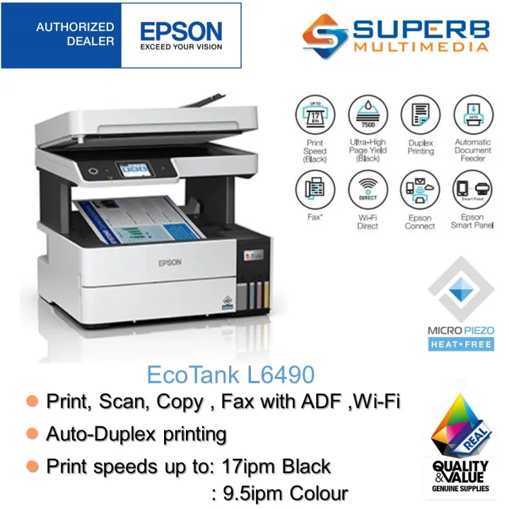 Epson EcoTank L6490 A4 Ink Tank Printer [C11CJ88502] | Lazada