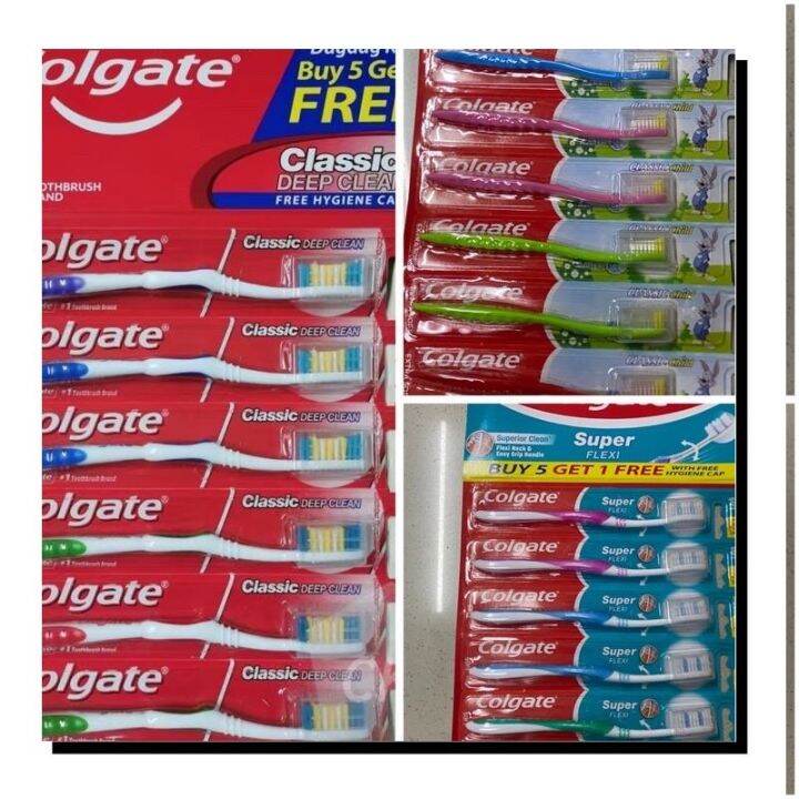 Colgate Classic Deep Clean Toothbrush (Medium) adults and kids ，BUY 5 ...