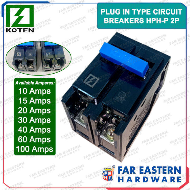 KOTEN Plug In Type Electrical Safety Circuit Breaker HPH-P 2P 15A 20A ...