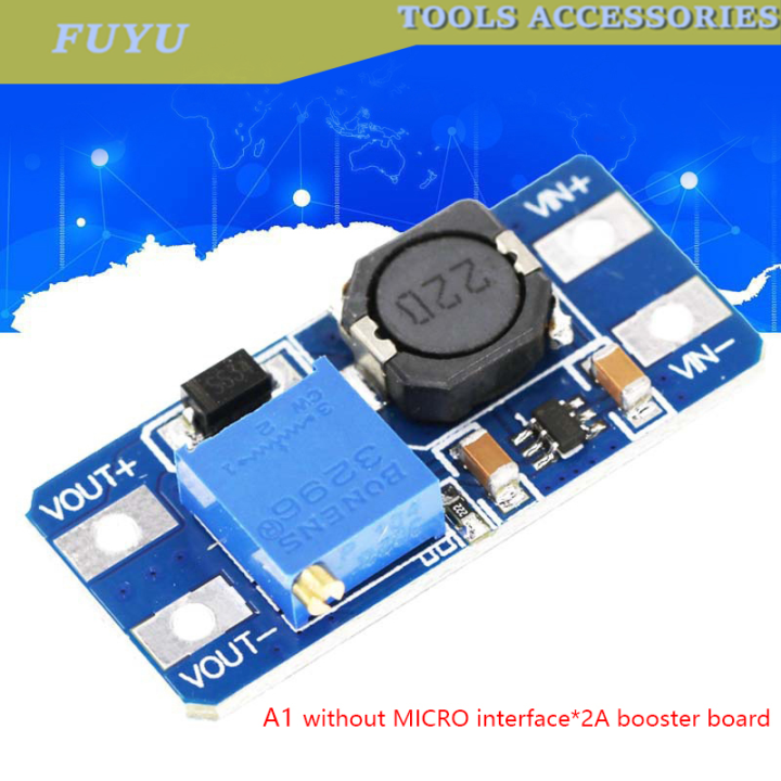 FUYU DC-DC Adjustable Boost Module 2A Boost Plate Step Up Module with ...