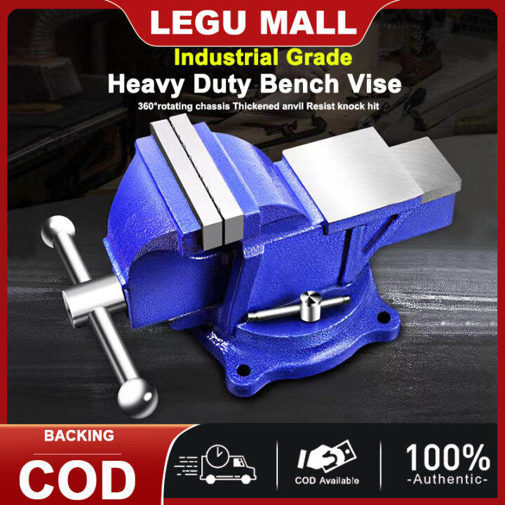 Heavy Duty Steel Swivel Bench Vise 360° Rotating Cast Iron Bench Vise Heavy Duty with Anvil 4" 5 ...