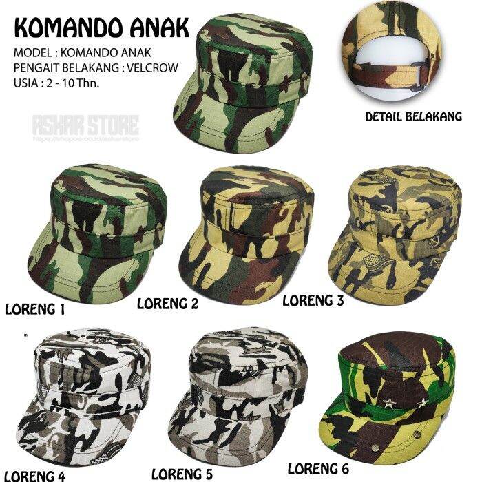 Topi Komando Anak / Topi Tentara Anak / Topi Taktikal Anak / Topi Army ...