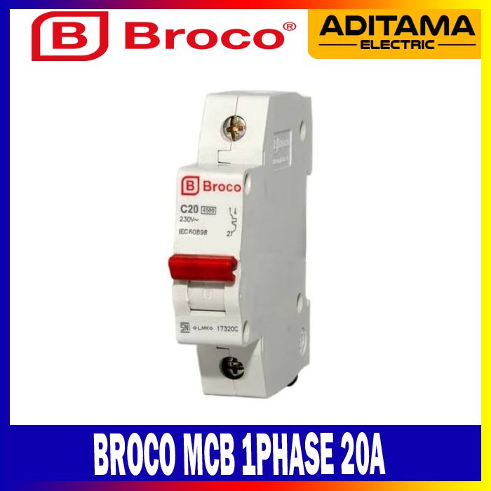 MCB BROCO 20A-1P / BROCO MCB 20A-1PHASE | Lazada Indonesia