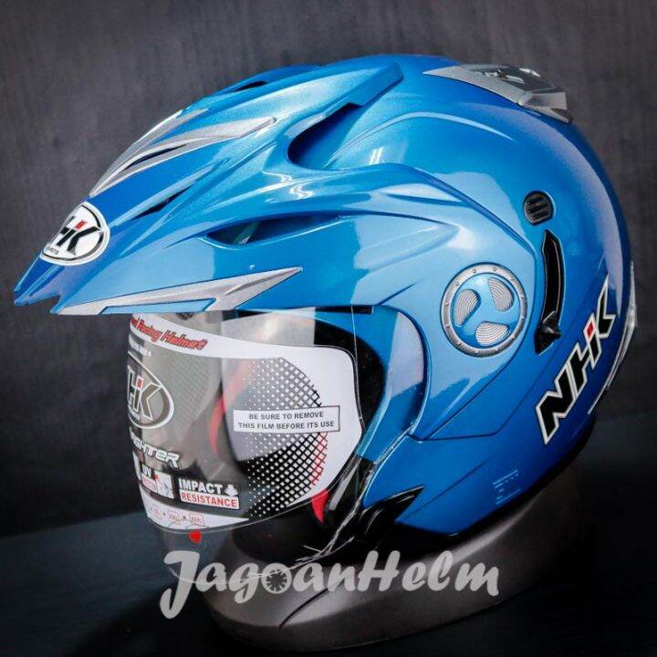 NHK Helm Aviator Solid Blue | Lazada Indonesia
